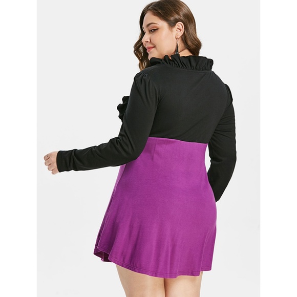 Rosegal For Curves Collection Tops Plus Size Two Tone Lace Up